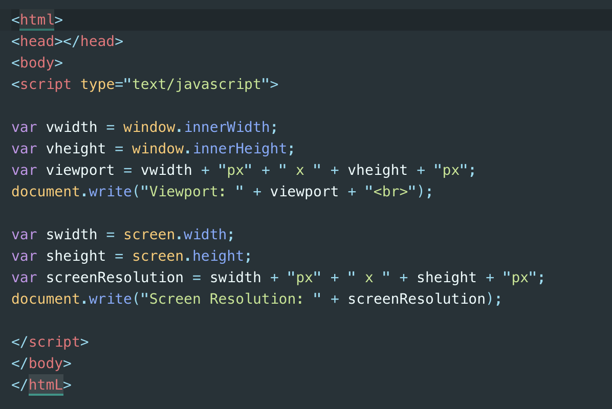 Getting the Viewport and Screen Resolution using Javascript | This is ...